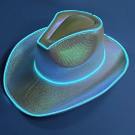 Sjov cowboy rave hat med LED -Gul I Det perfekte kostume til dig