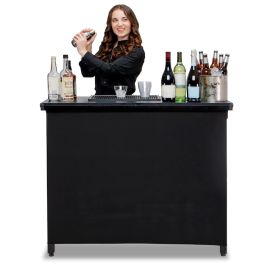 Mobil Bar Sort Cocktail Bar inkl. Taske – Transportabel Bar 115x100 cm ...