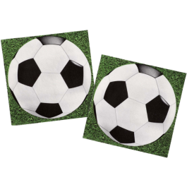 Fodbold servietter 20x - 33x33 cm